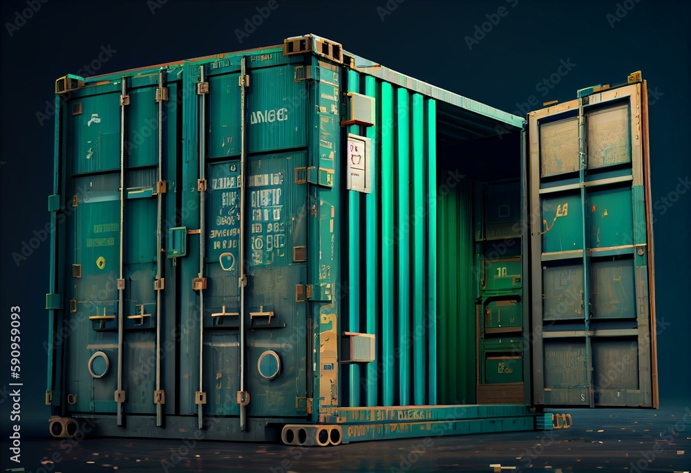 3D design of cargo containers for storage transportation illustration ...