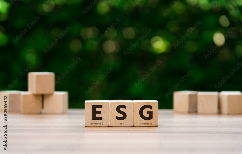 ESG concept of environmental, social and governance. words ESG on ...