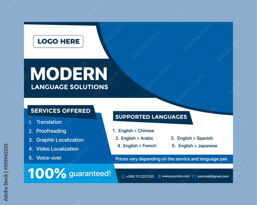 Language Translation Flyer Template Design - Professional Flyer Design ...