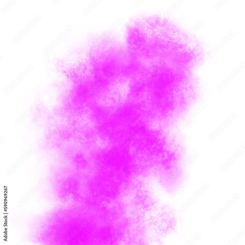 Pink color powder explosion isolated on transparent background. Royalty ...