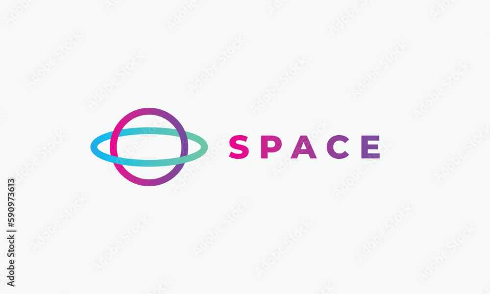 Circle logo vector link connection space concept design minimalism ...