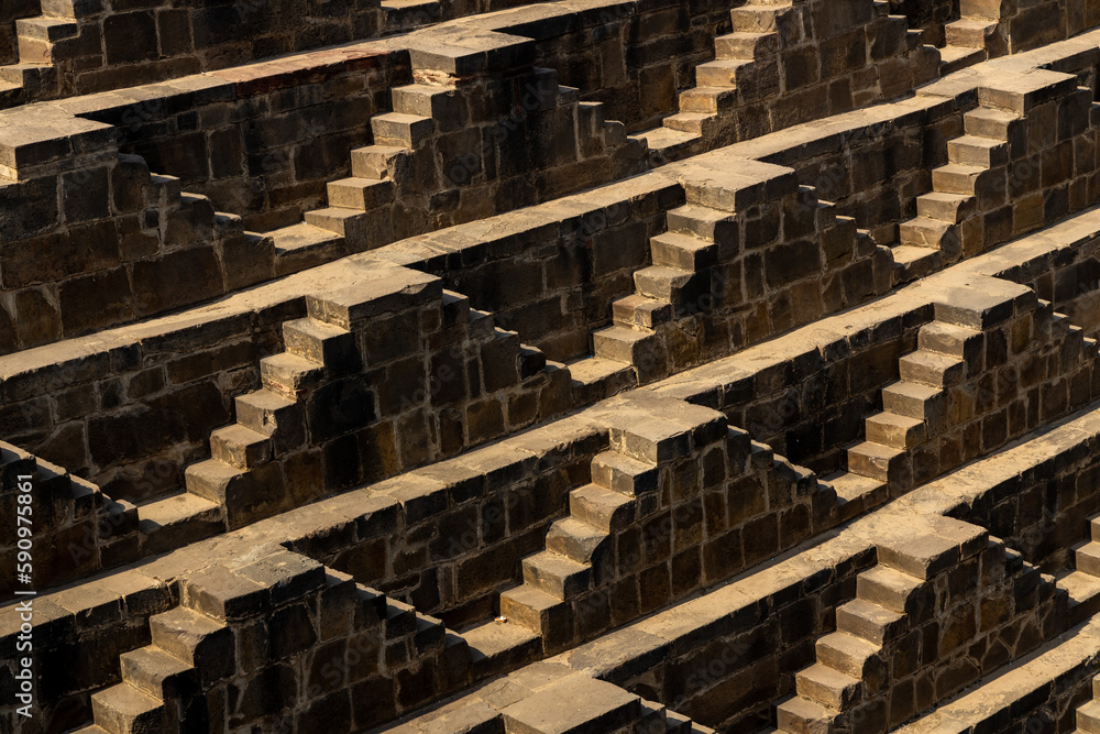 Ancient Indian step well in Jaipur, India, Architecture of stairs at ...