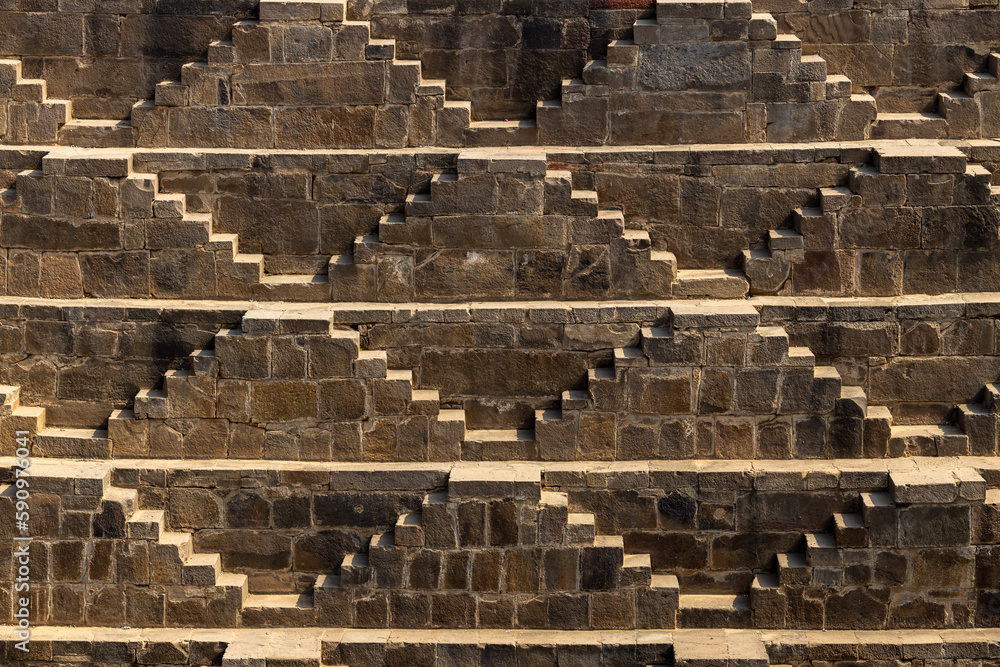 Ancient Indian step well in Jaipur, India, Architecture of stairs at ...