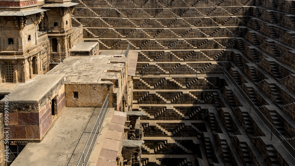 Ancient Indian step well in Jaipur, India, Architecture of stairs at ...