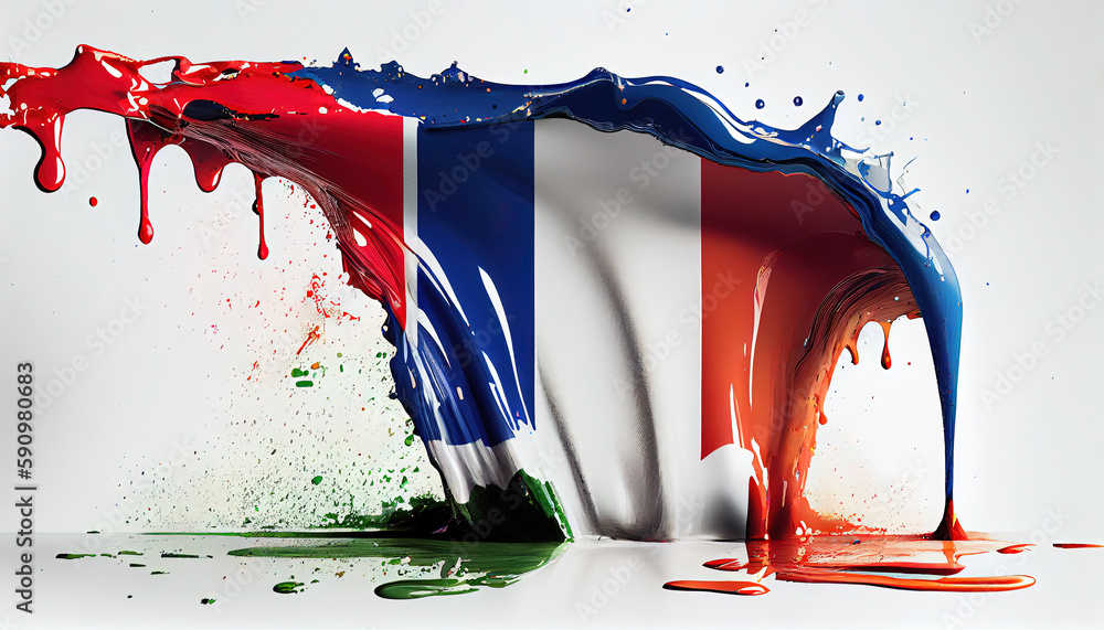 Costa Rica Country Flag Colors of Liquid Oil Paint Splashing and ...