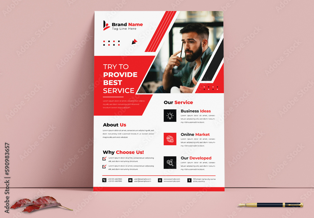 Best Service Flyer Design Template Stock Template | Adobe Stock