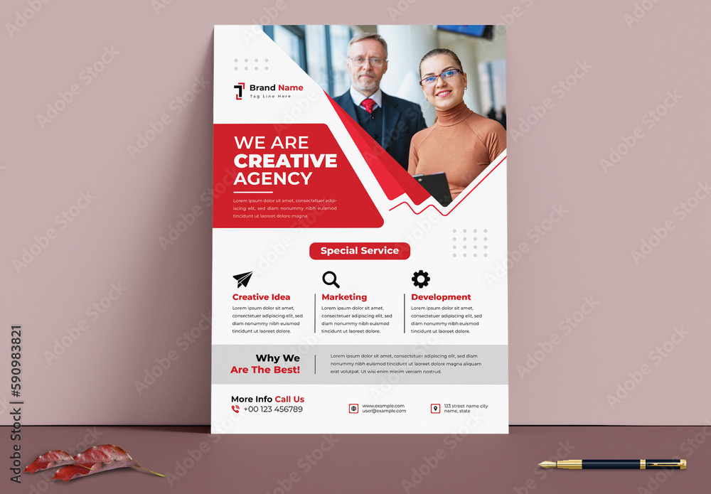 Creative Agency Flyer Design Template Stock Template | Adobe Stock