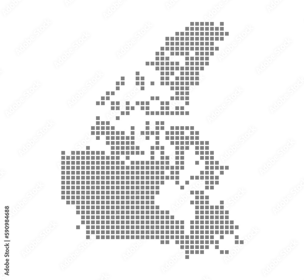Pixel map of Canada. dotted map of Canada isolated on white background ...