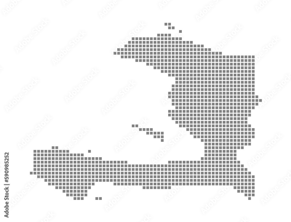 Pixel map of Haiti. dotted map of Haiti isolated on white background ...