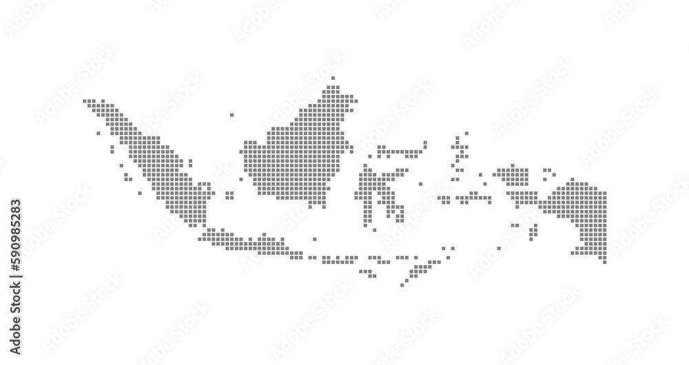 Pixel map of Indonesia. dotted map of Indonesia isolated on white ...