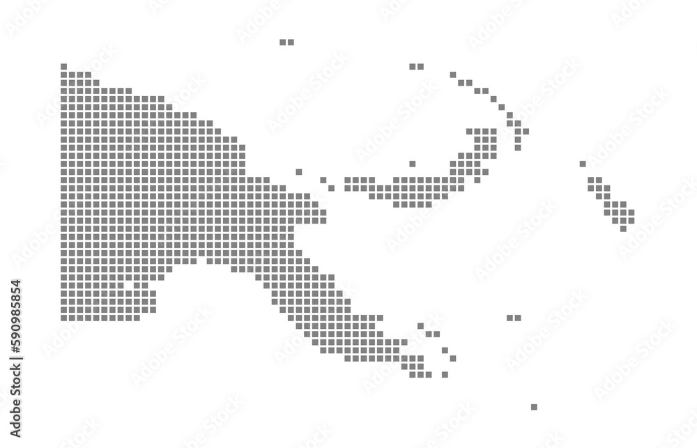 Pixel map of Papua New Guinea. dotted map of Papua New Guinea isolated ...