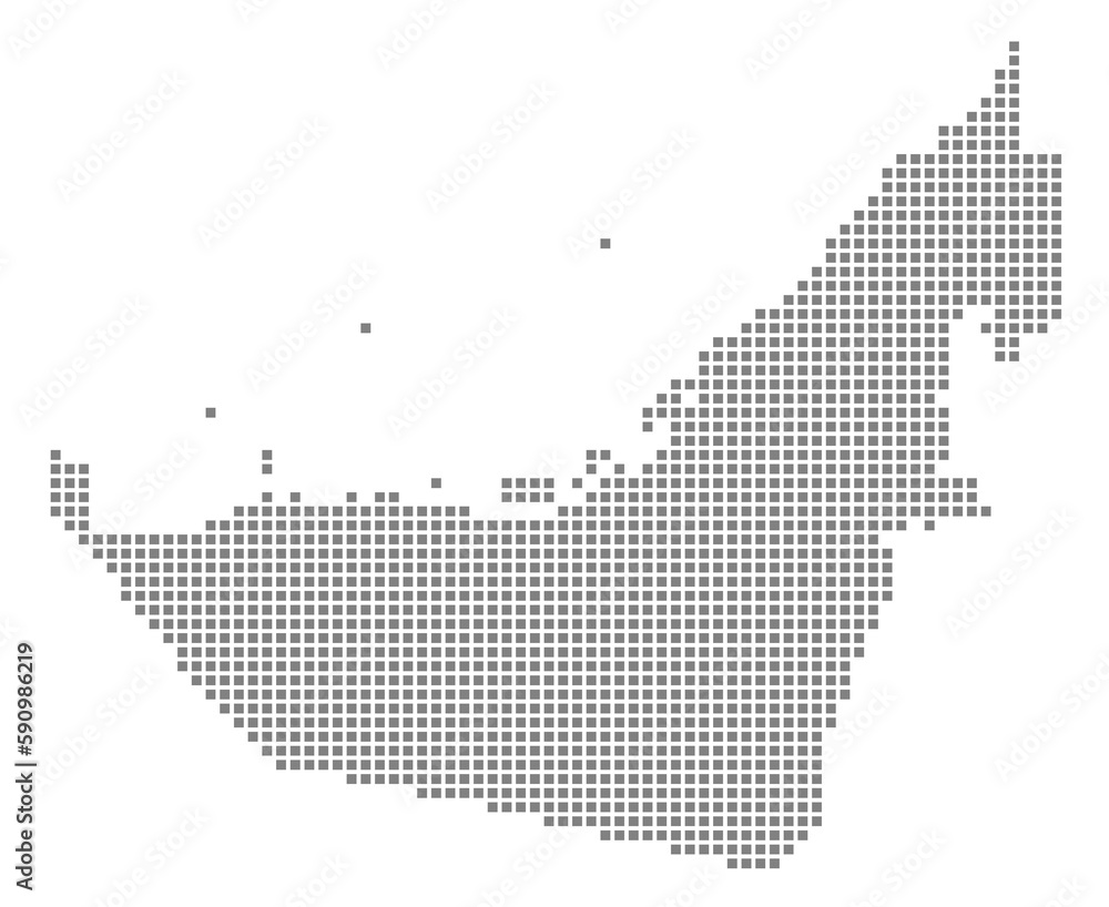 Pixel map of United Arab Emirates. dotted map of UAE isolated on white ...
