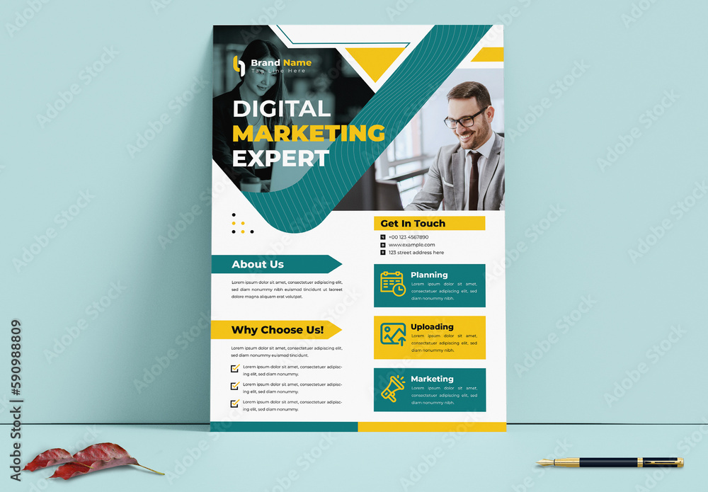 Marketing Expert Flyer Design Template Stock Template | Adobe Stock