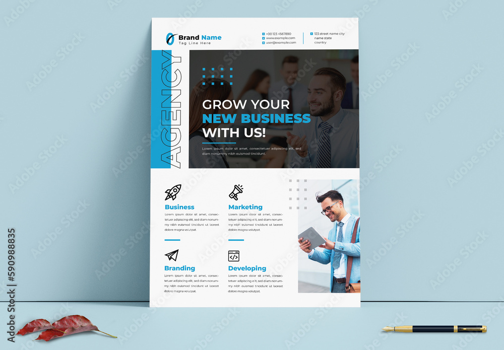 New Business Flyer Design Template Stock Template | Adobe Stock