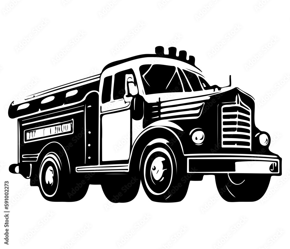 Fire engine icon vector. Fire truck illustration sign. Fire Department ...