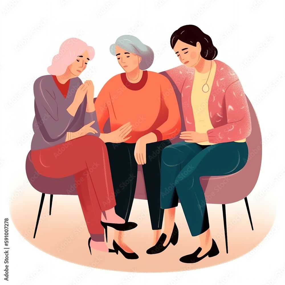 Supportive Women: Caring and Comforting Each Other, Generative AI Stock ...