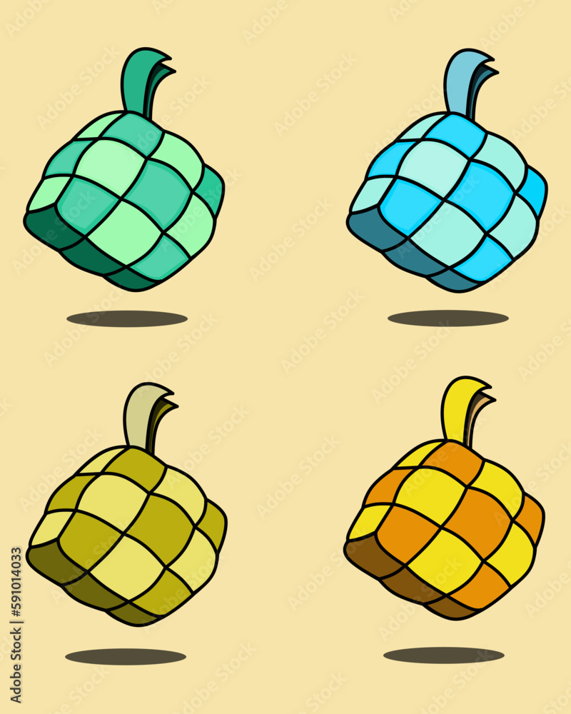 rice cake boiled in a rhombus-shaped packet of plaited young coconut ...