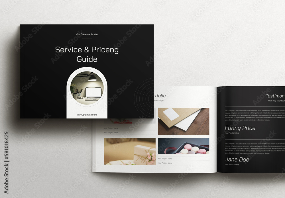 Service & Pricing Guide Template Landscape Stock Template | Adobe Stock
