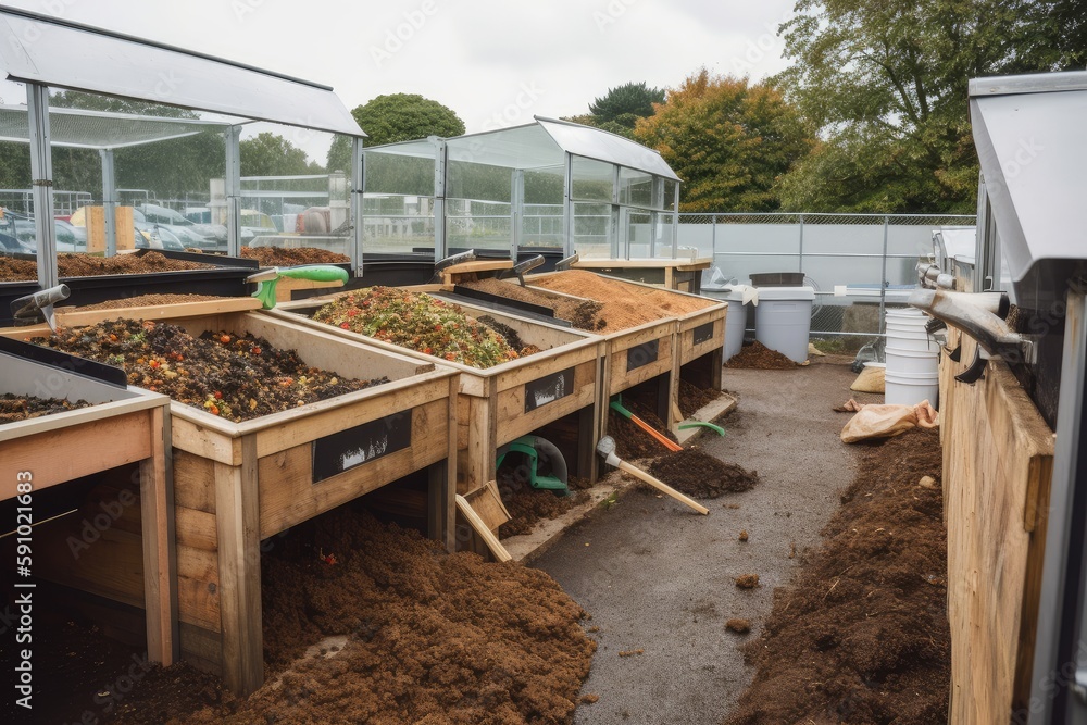 food waste recycling plant, turning food scraps into compost for local ...