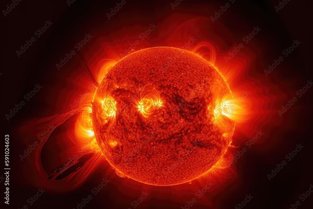 stunning view of the sun, with solar flares and coronal mass ejections ...