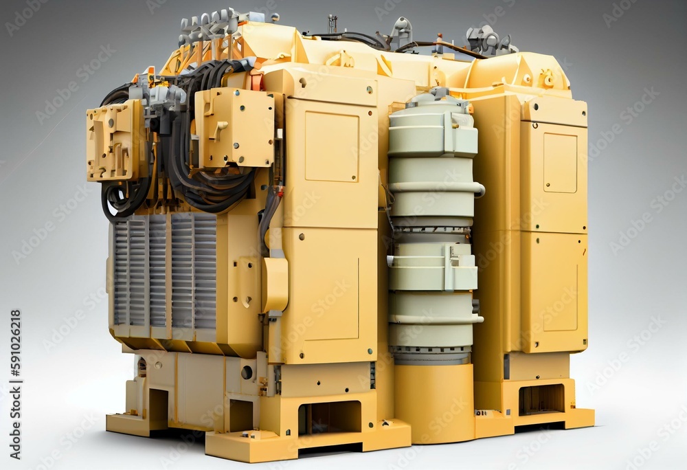 Ilustrace „Large industrial transformer on a white background. Isolated ...