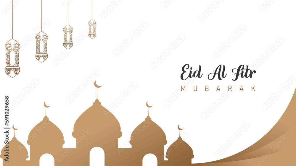 Islamic theme design template for Eid Al-Fitr celebration with ...