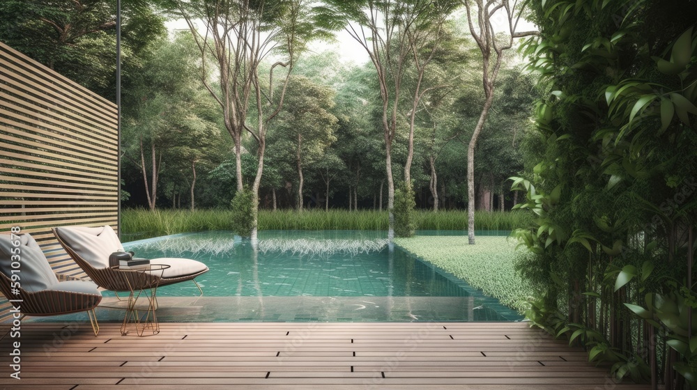 Modern Exterior Design Background. Stylish Terrace. Generative AI ...