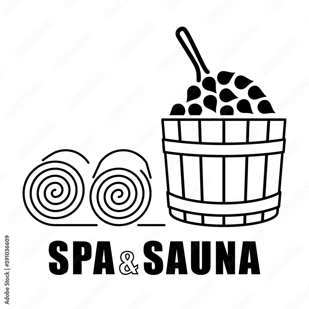 Spa Sauna Logo. Healing procedures and relaxating in bathhouse or sauna ...