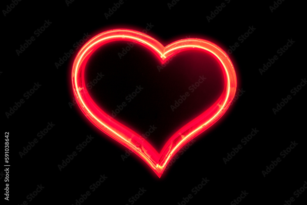Red heart - Neon light Stock Photo | Adobe Stock
