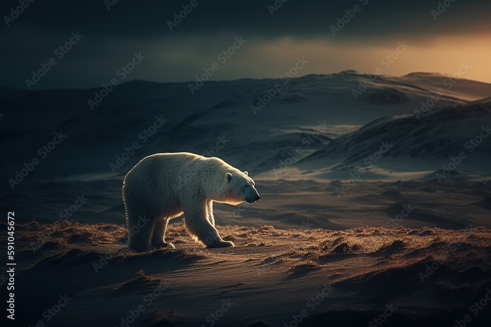 Melting glaciers, floods, icebergs of the North Pole. Global warming of ...