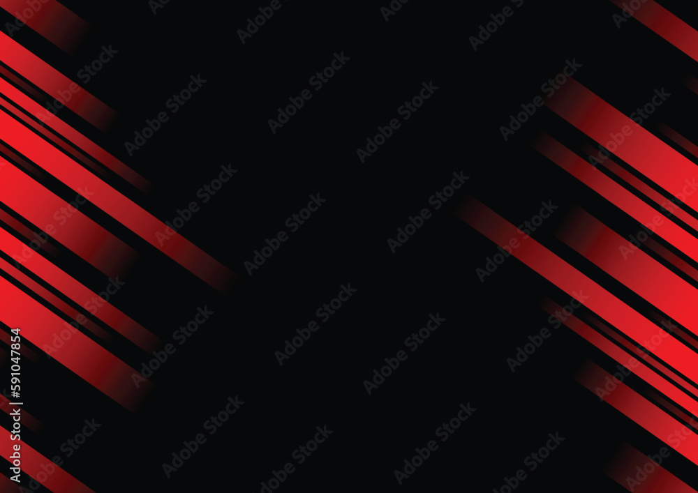 Abstract red line and black background for business card, cover, banner ...