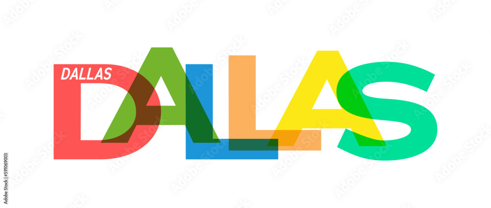 DALLAS. Lettering on a white background. Vector design template for ...