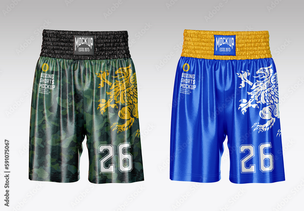 Boxing Shorts Mockup Stock Template | Adobe Stock