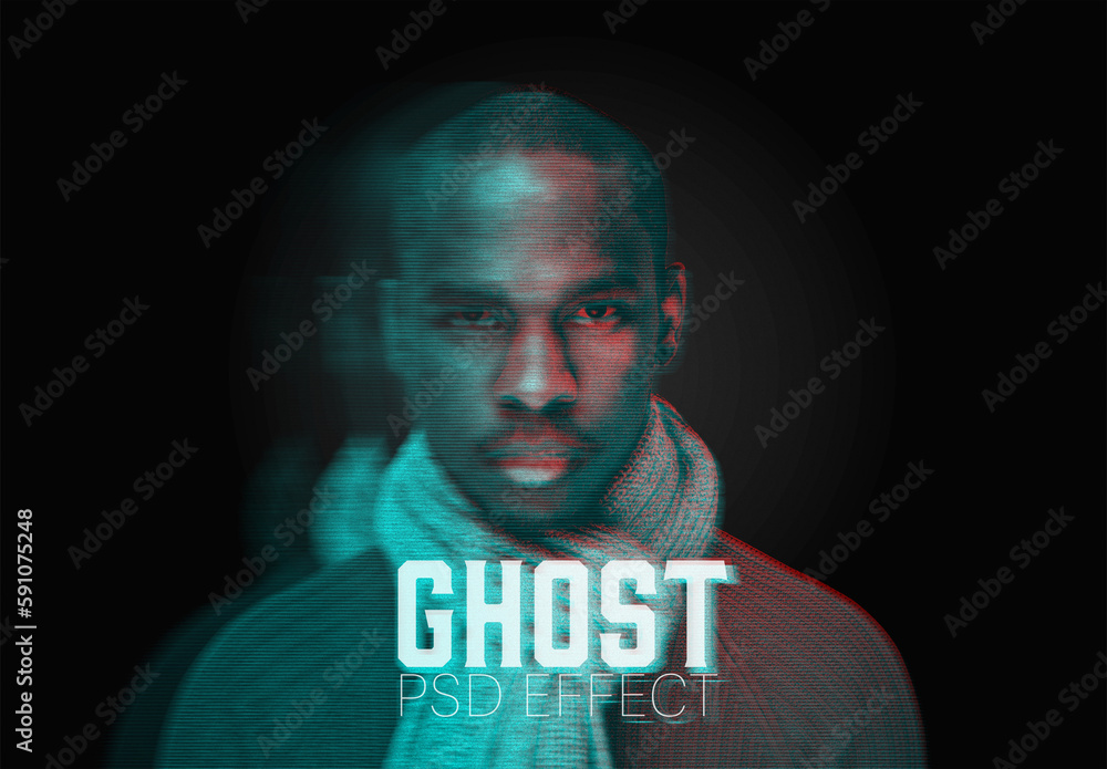 Photo Duotone Ghosting Effect Mockup Stock Template | Adobe Stock