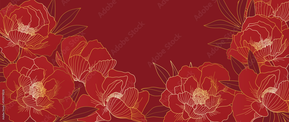 Red Floral Vector Wallpaper