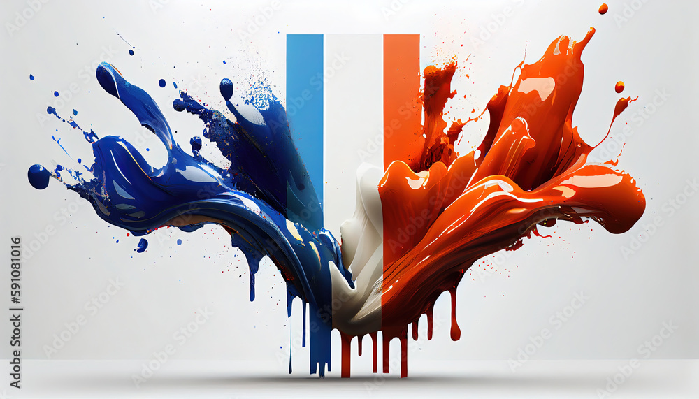 Netherlands Country Flag Colors of Liquid Oil Paint Splashing and ...