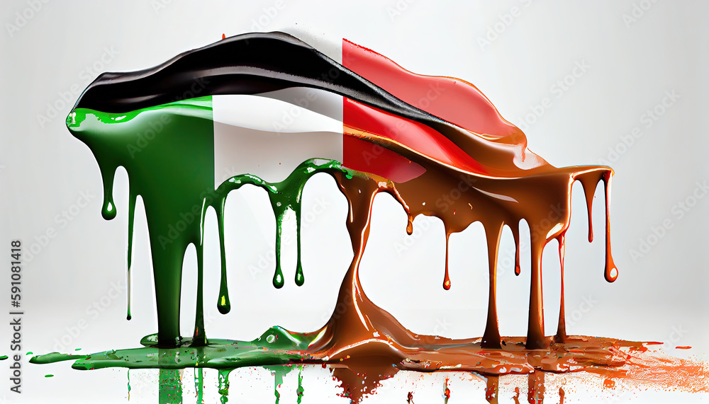 Sudan Country Flag Colors of Powder Sand Dust Splash and Explosion on ...