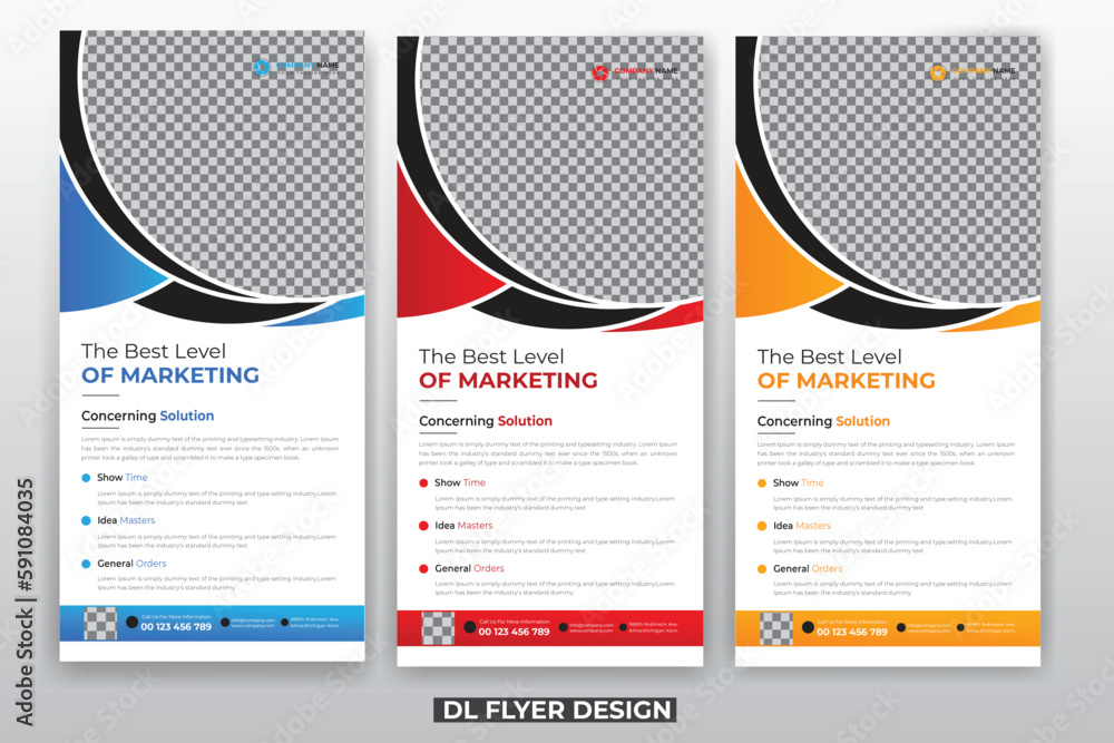 Modern Business Corporate DL Flyer Rack Card Template Unique Design for ...