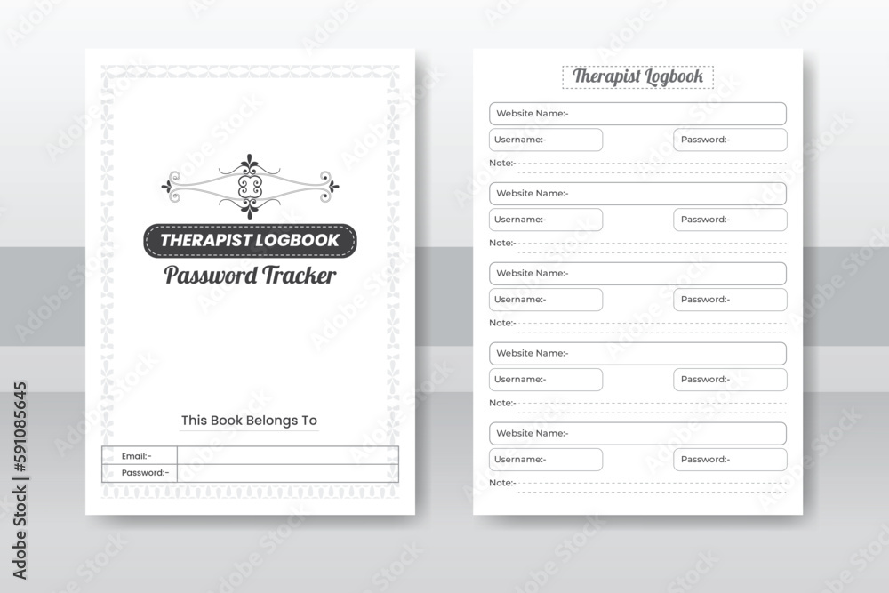 Password Log Book Template Set Set Of Password Log Template Password