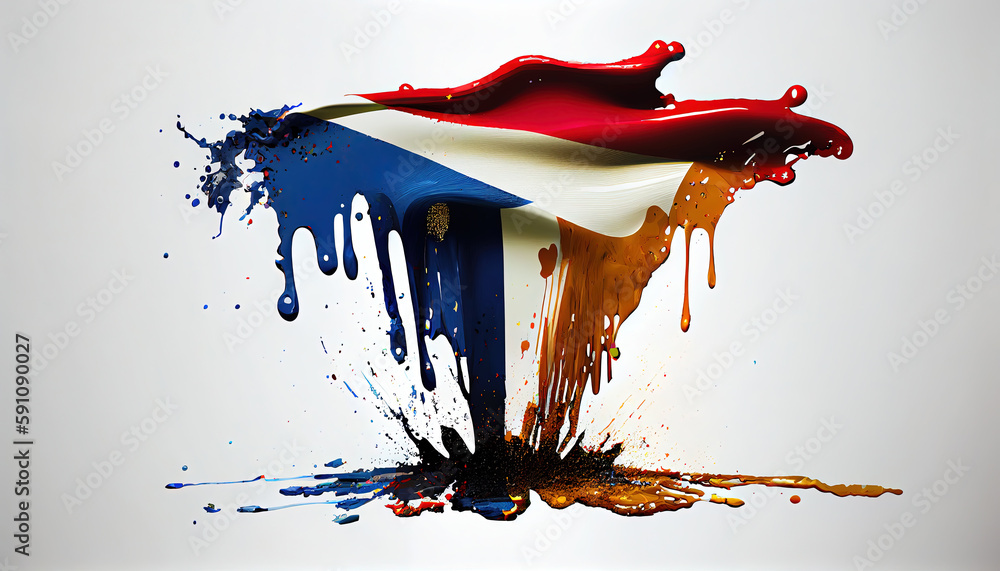 Liquid Paint Colors of Philippines Country Flag Dripping and Explosion ...