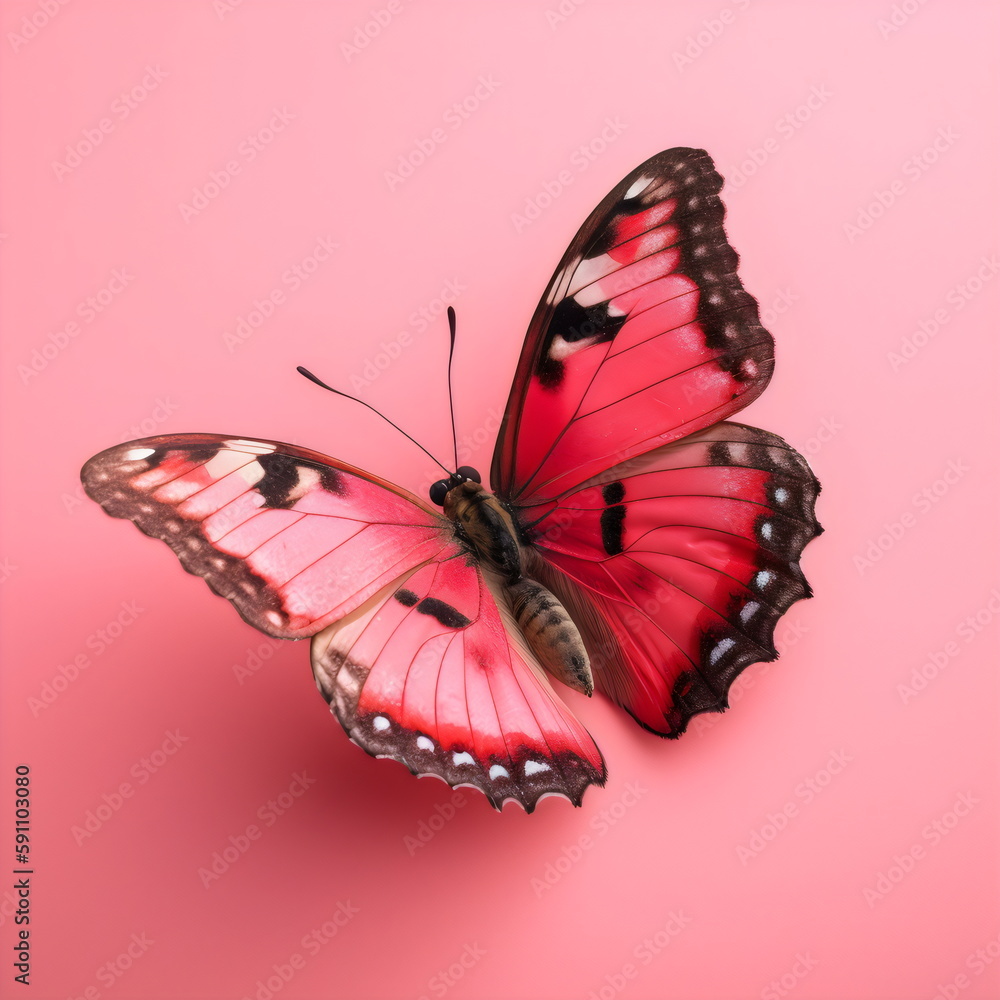 Pink Butterfly Photography Photo & Art Print Pink Butterfly On White