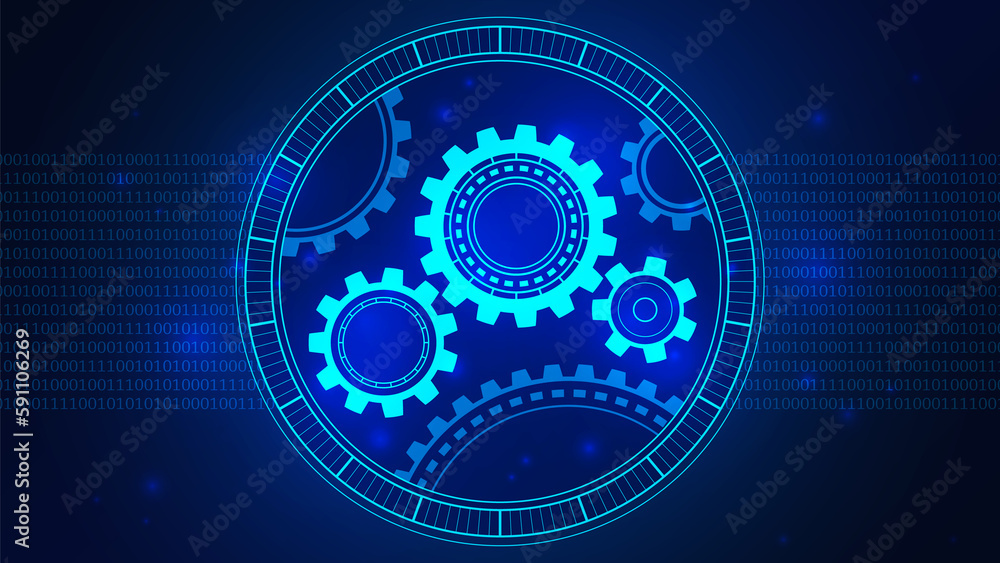 Gear wheels. Cogs and gears wheel mechanisms wireframe. Engineering or ...
