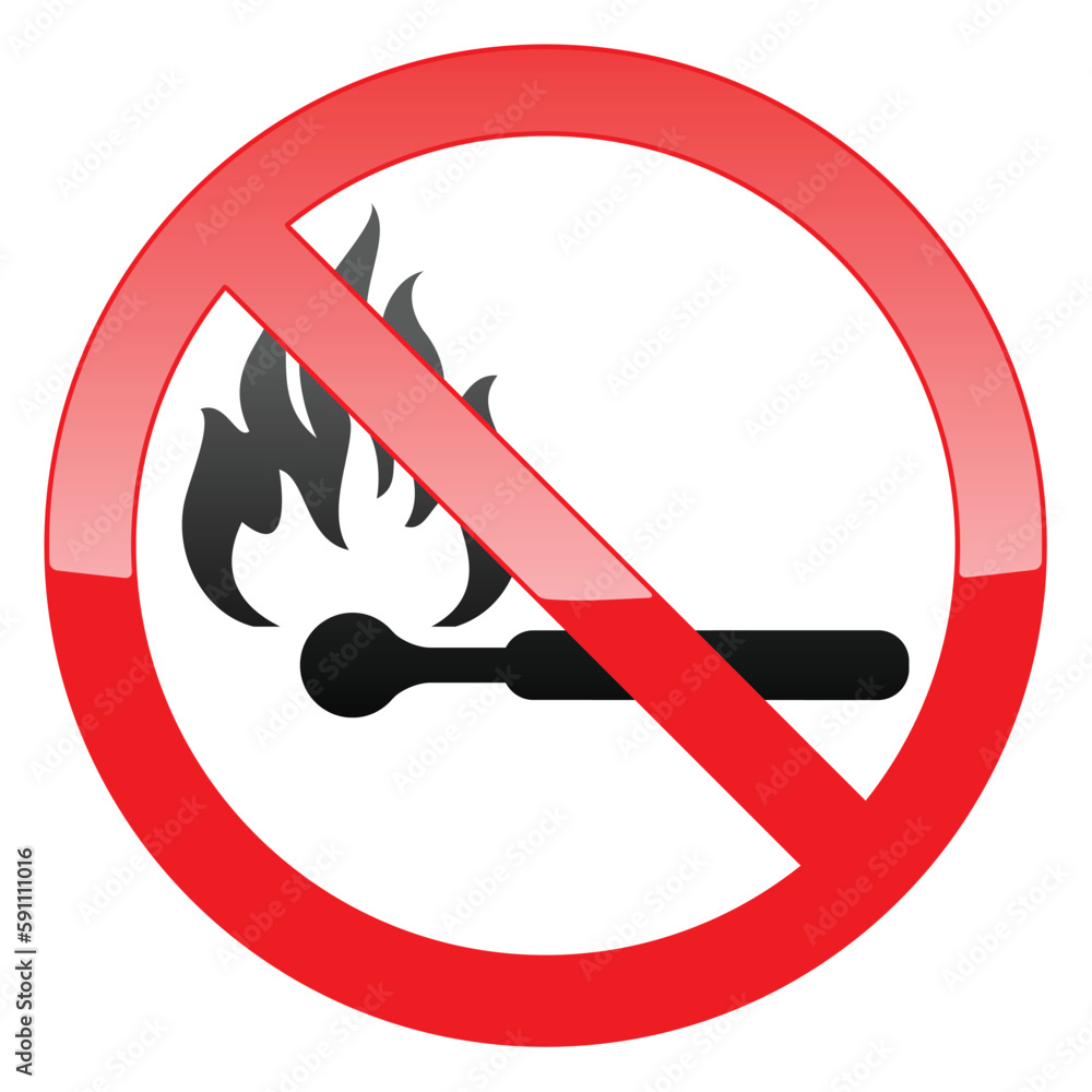 Vettoriale Stock No open flame sign. No fire, No access with open flame ...