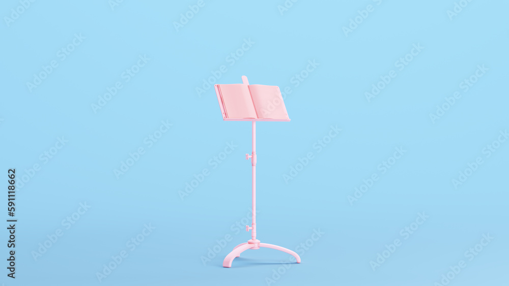 Pink Sheet Music Stand Musical Instrument Frame Kitsch Blue Background ...