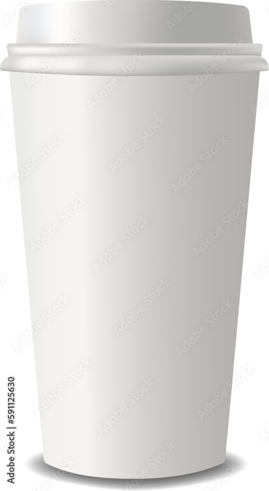 Realistic paper coffee cup on transparent background. Empty coffee cup ...