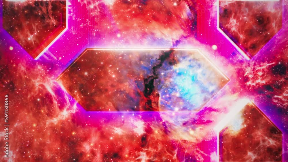 Five second Countdown Timer with the Fish Head nebula space galaxy background. five to zero ...