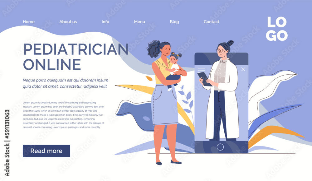 Medical online service of pediatrics. Remote access to doctor by phone ...