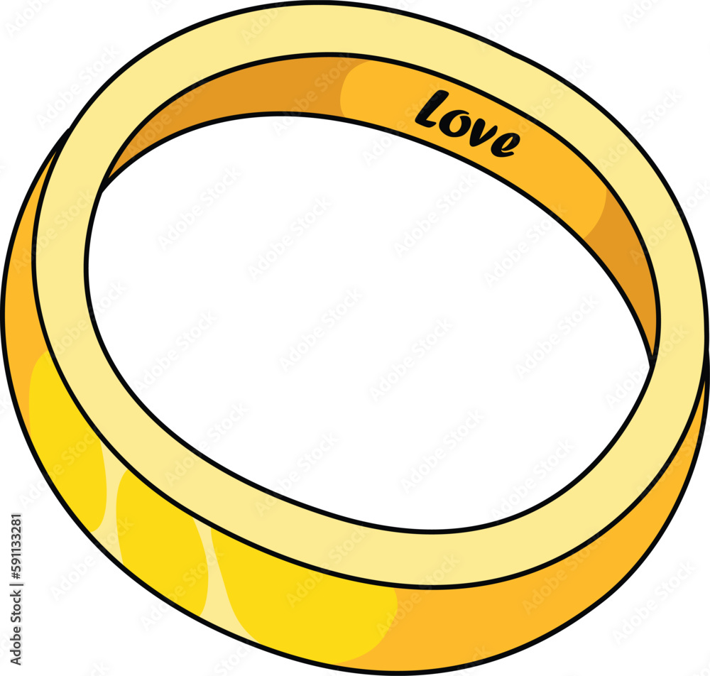 Wedding Ring Cartoon Colored Clipart Illustration Stock Vector | Adobe ...