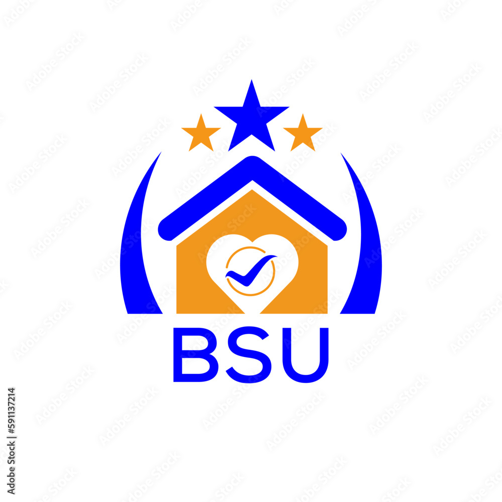 BSU House logo. KJG Letter logo and icon. Blue vector image on white ...