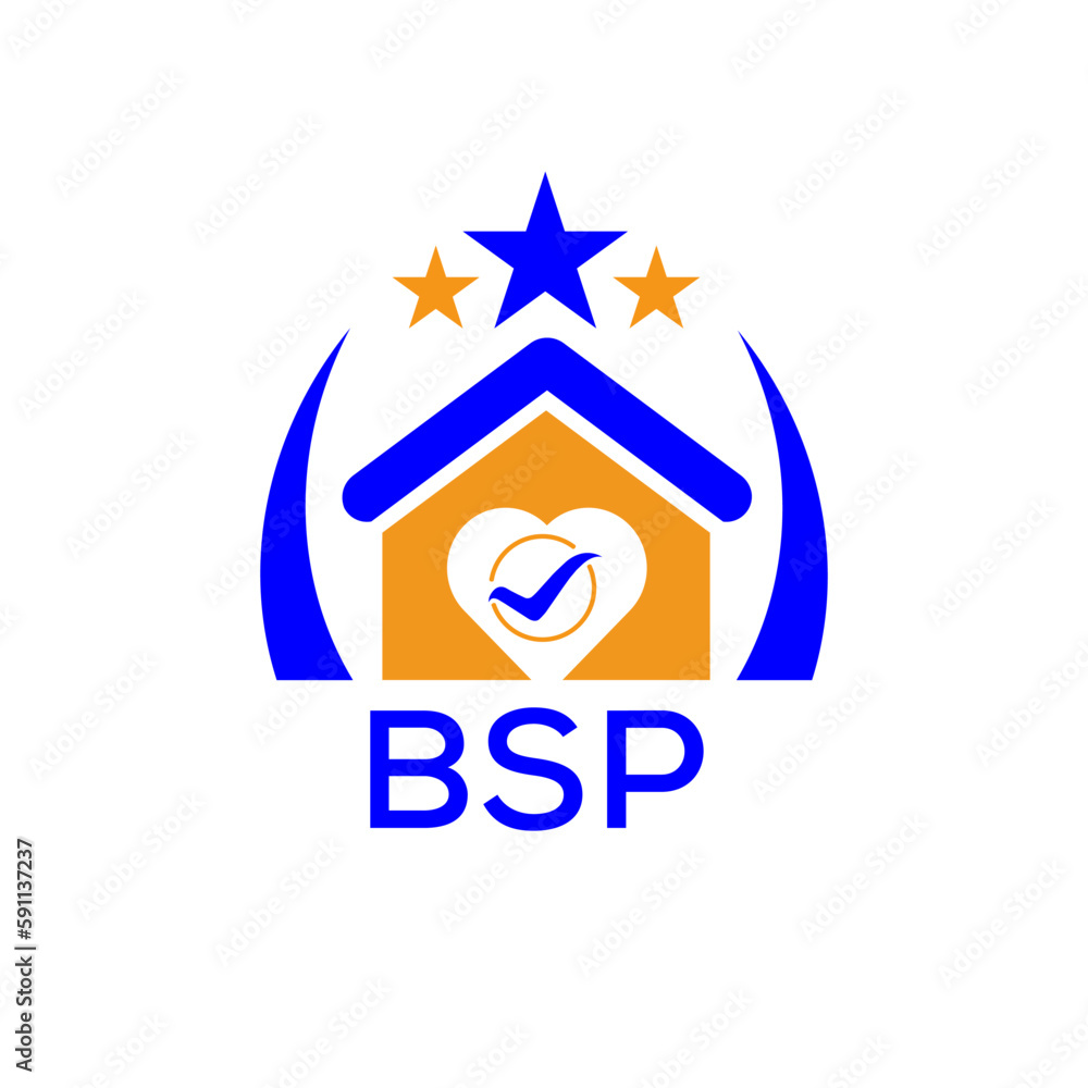 BSP House logo. KJG Letter logo and icon. Blue vector image on white ...